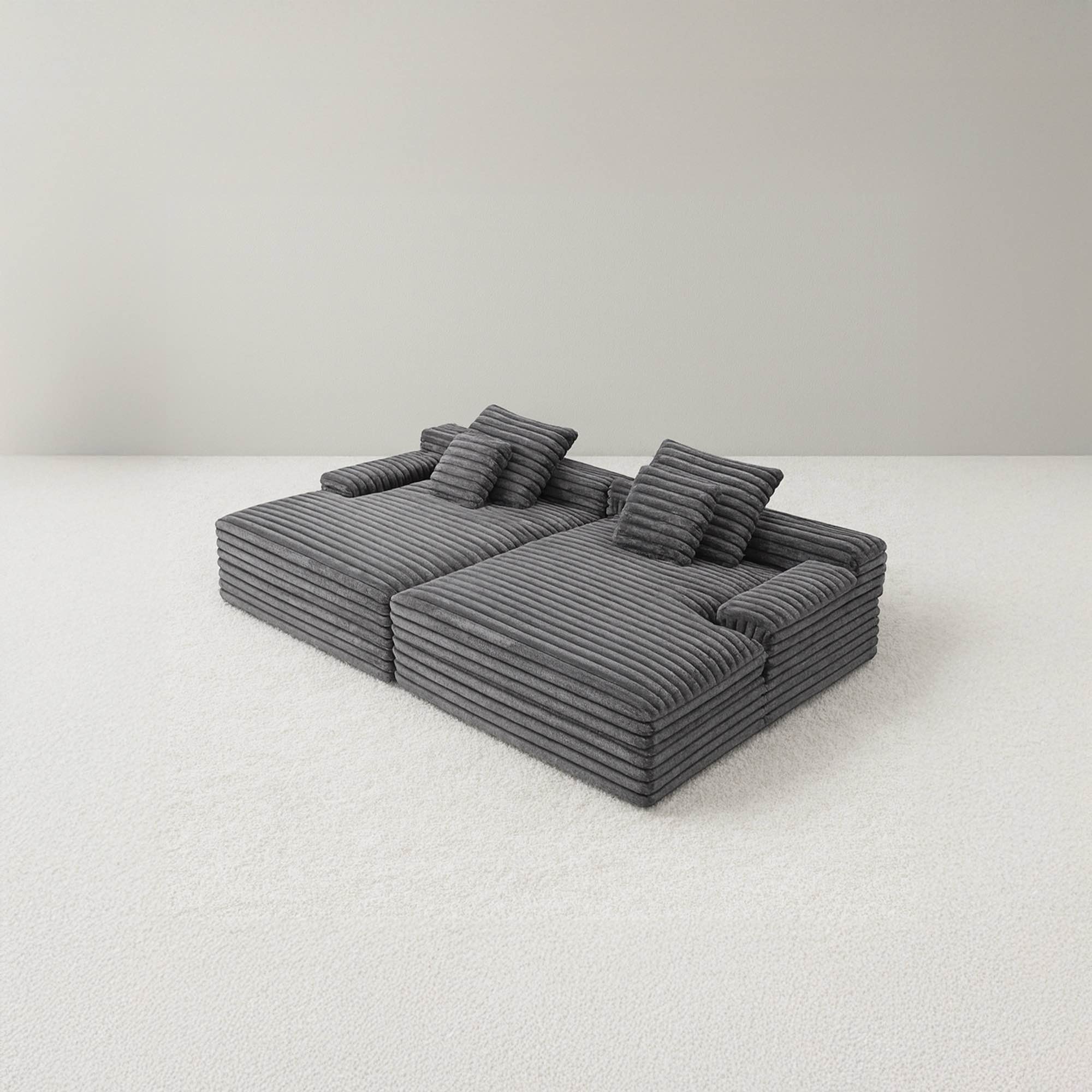 Side By Side Oversized Lounge Sofa - Dark Grey – LivingTaste US
